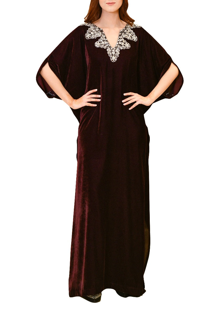 Plum Velvet Kaftan – Boulevardone.com